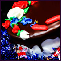 7" July Fourth Decorated Cake with Chocolate Poured Fudge – Kirschbaum ...